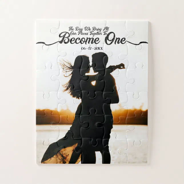 Custom Photo & Date Unity Wedding Day Jigsaw Puzzle | Zazzle