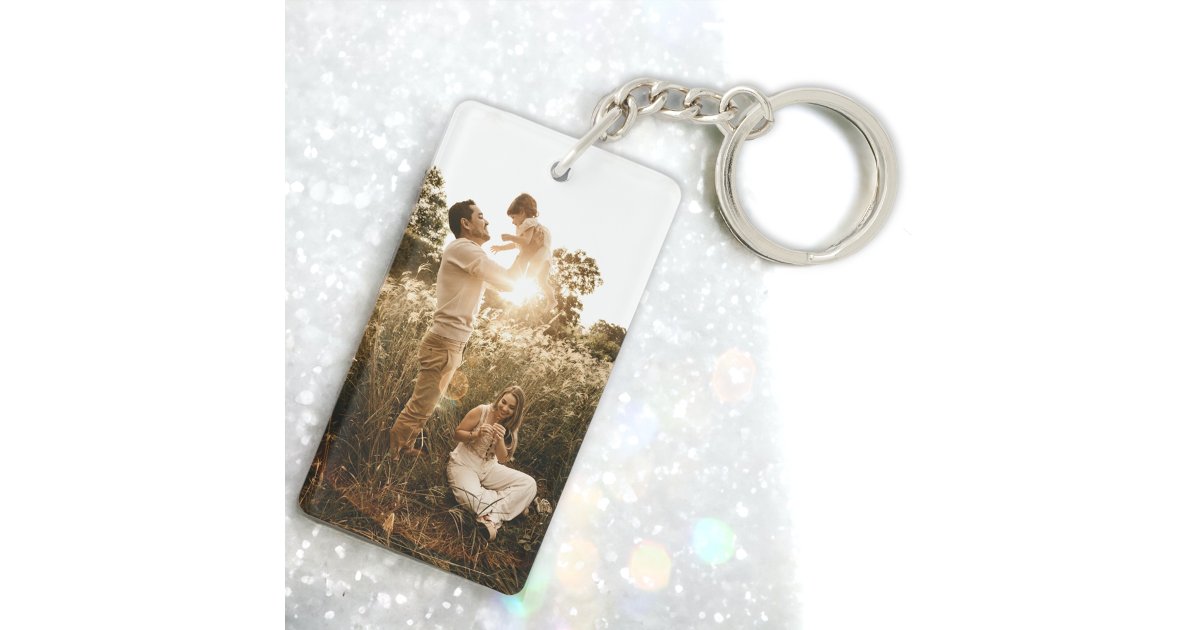 Custom Photo Double Sided One Pic Acrylic Keychain | Zazzle