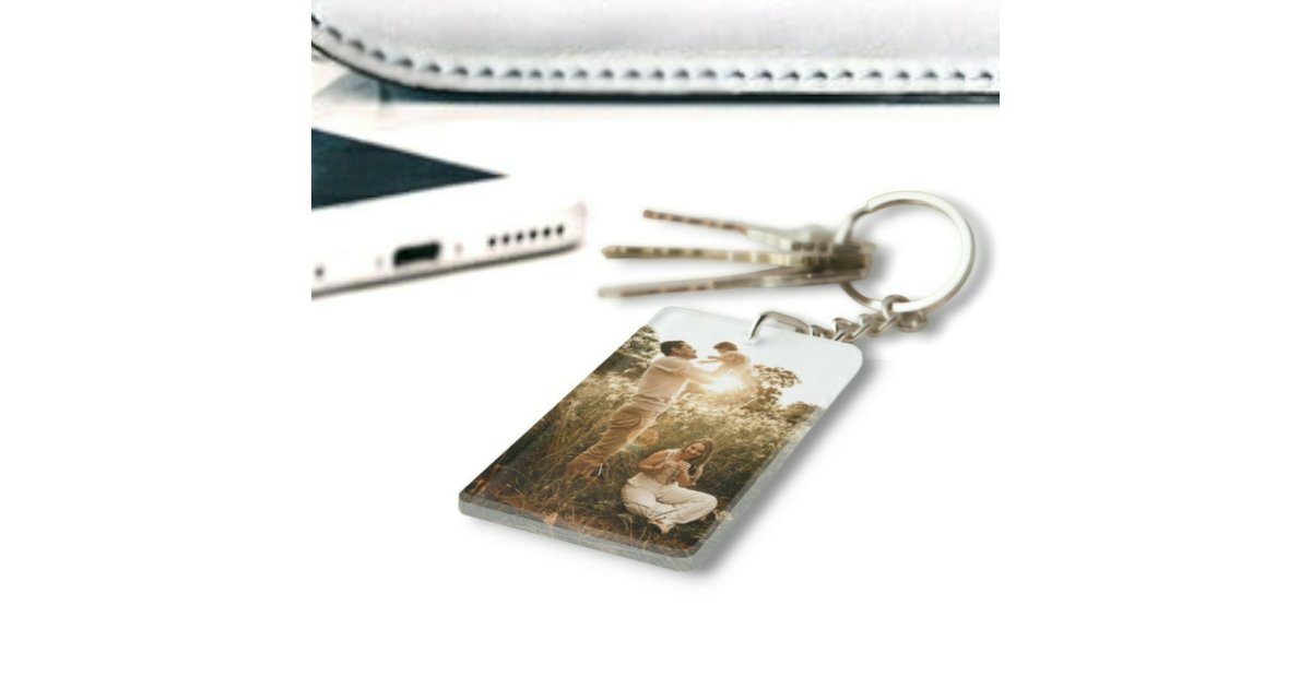 Custom Photo Double Sided One Pic Acrylic Keychain | Zazzle