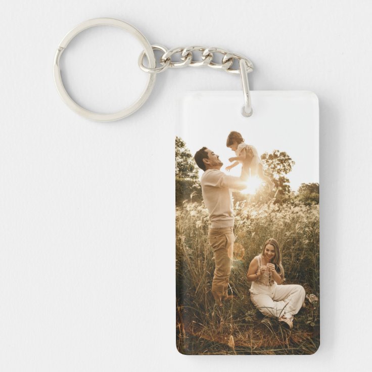 Custom Photo Double Sided One Pic Acrylic Keychain | Zazzle