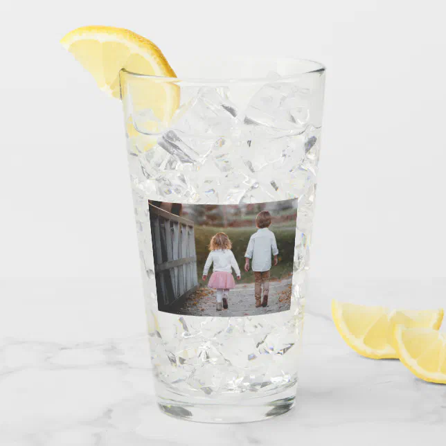 Custom Photo Drinking Glass | Zazzle