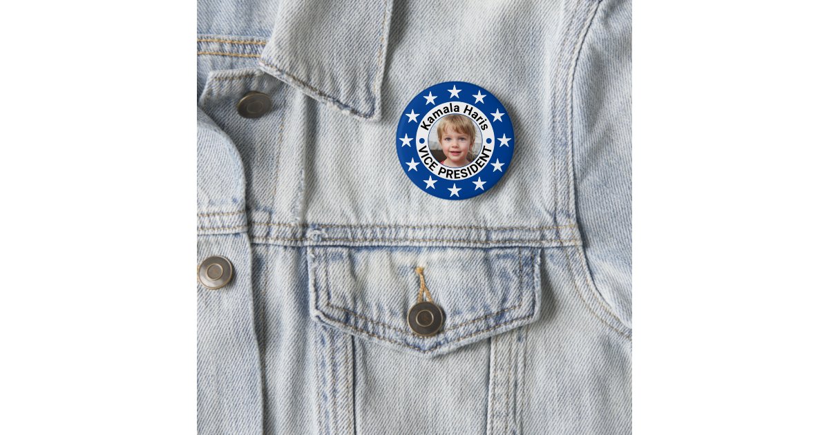 Custom Photo Election 2024 Democratic Candidate Button | Zazzle