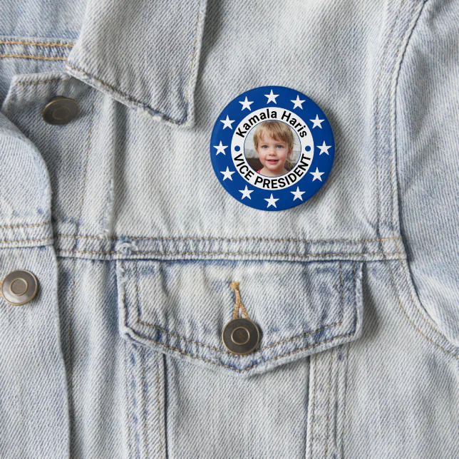Custom Photo Election 2024 Democratic Candidate Button | Zazzle