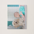 Custom Photo Elegant Hand Lettered Family Script Jigsaw Puzzle | Zazzle