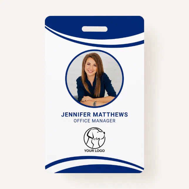 Custom Photo Employee Logo Name Badge | Zazzle