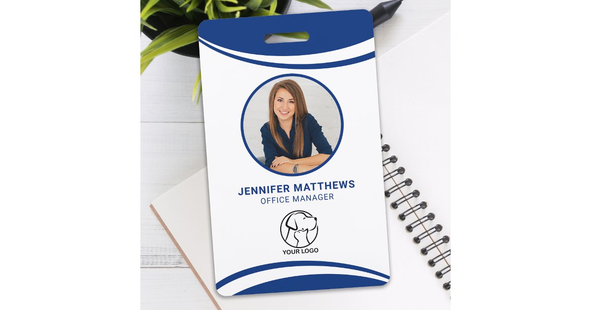 Custom Photo Employee Logo Name Badge | Zazzle