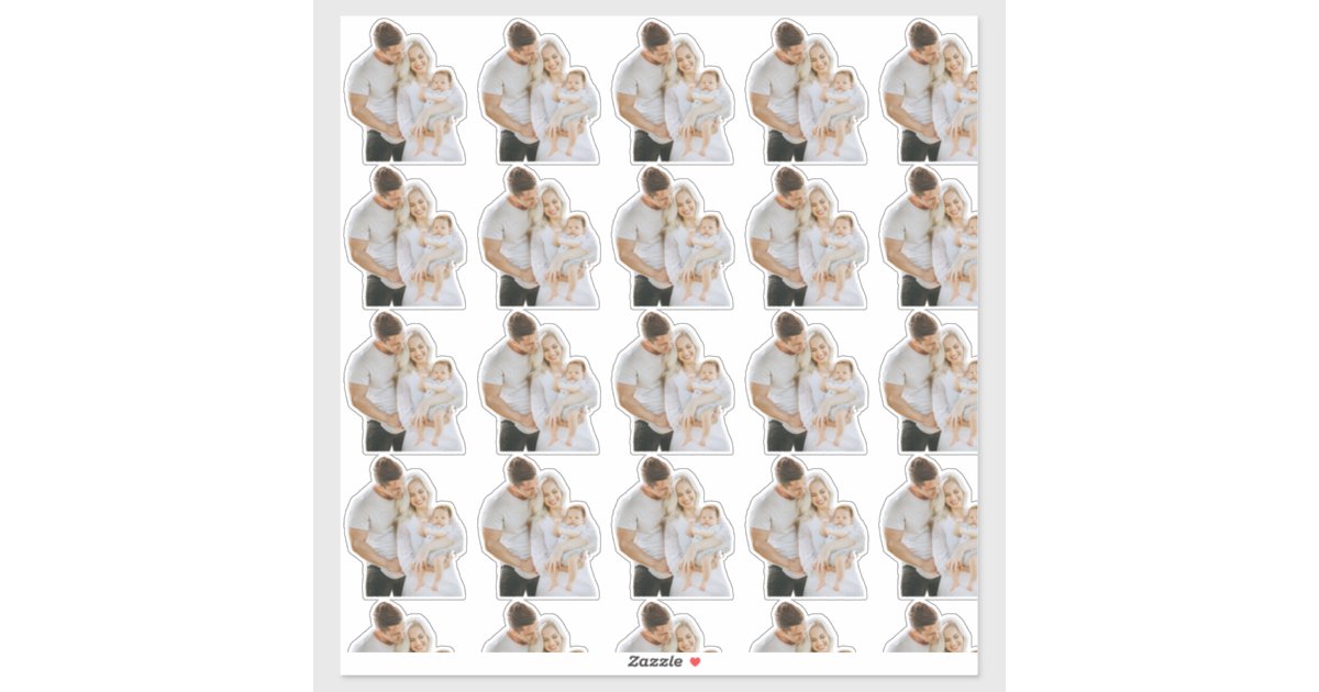 Custom Photo Face Die Cut Vinyl Waterproof Gift Sticker | Zazzle