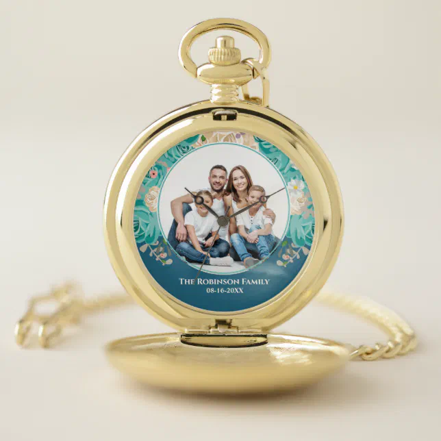 Custom Photo Family Keepsake Personalize Pocket Watch | Zazzle