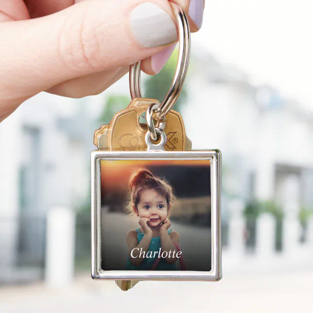 Custom Photo Family Keepsake Premium Keychain | Zazzle