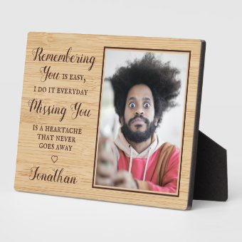 Custom Photo Family Remembrance Memorial Plaque | Zazzle