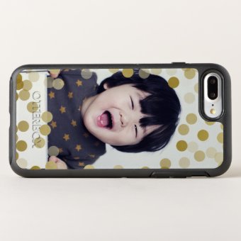 Custom Photo & Faux Gold Confetti Otterbox iPhone Case | Zazzle