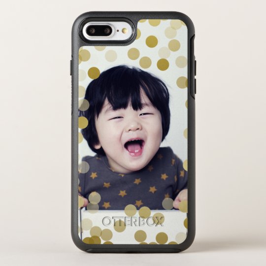 Custom Photo & Faux Gold Confetti OtterBox iPhone Case | Zazzle.com