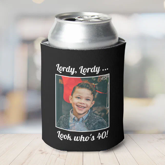 Custom Photo Fun Cool 40th Birthday Can Cooler | Zazzle