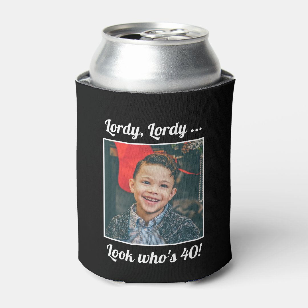 Custom Photo Fun Cool 40th Birthday Can Cooler | Zazzle