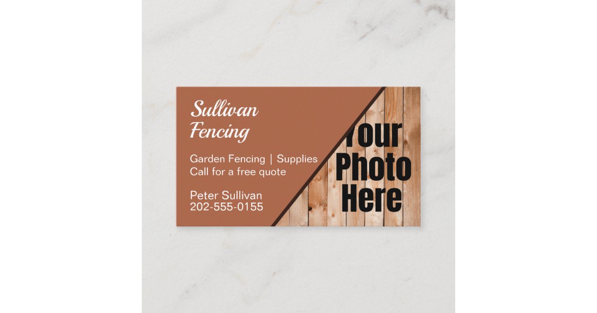 Custom Photo Garden Fencing Business Card | Zazzle