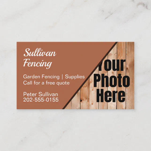 Custom Photo Garden Fencing Business Card | Zazzle