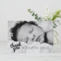 Custom Photo Gender Neutral Script Thank You Card | Zazzle