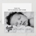 Custom Photo Gender Neutral Script Thank You Card | Zazzle