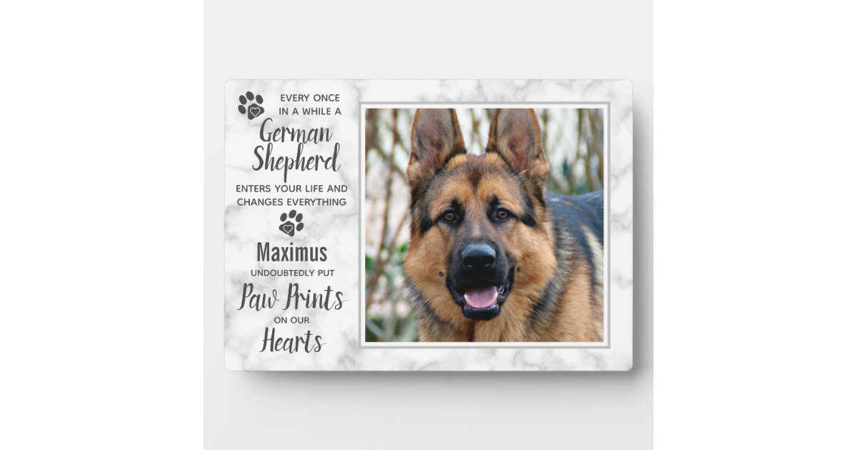 Custom Photo German Shepherd Memorial Plaque | Zazzle