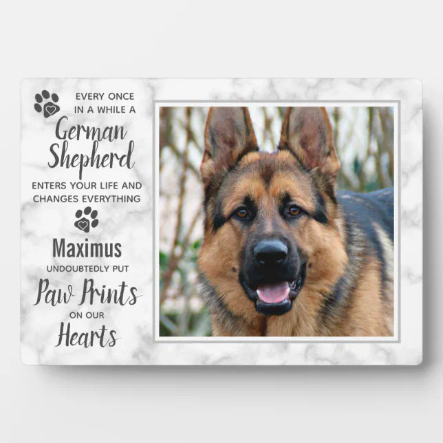 Custom Photo German Shepherd Memorial Plaque | Zazzle