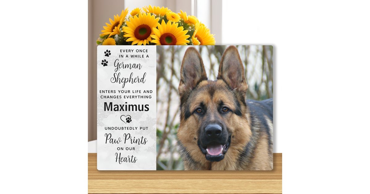 Custom Photo German Shepherd Memorial Plaque | Zazzle