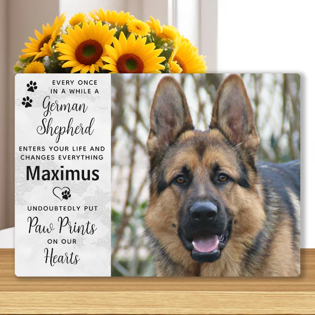 Custom Photo German Shepherd Memorial Plaque | Zazzle