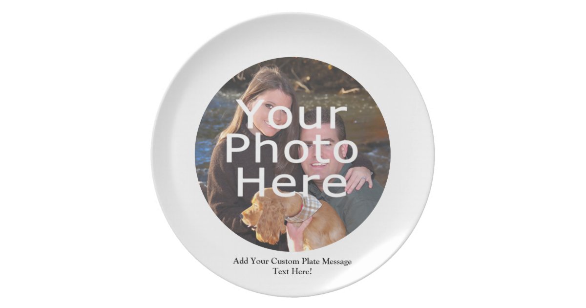 Custom Photo Gift Plate with Message | Zazzle
