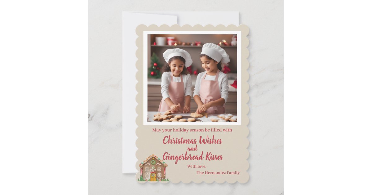 Custom Photo Gingerbread Holiday Card | Zazzle
