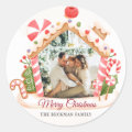 Custom Photo Gingerbread House Christmas Classic Round Sticker | Zazzle