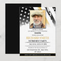 Custom Photo Golden Line Air Force Retirement Invitation | Zazzle