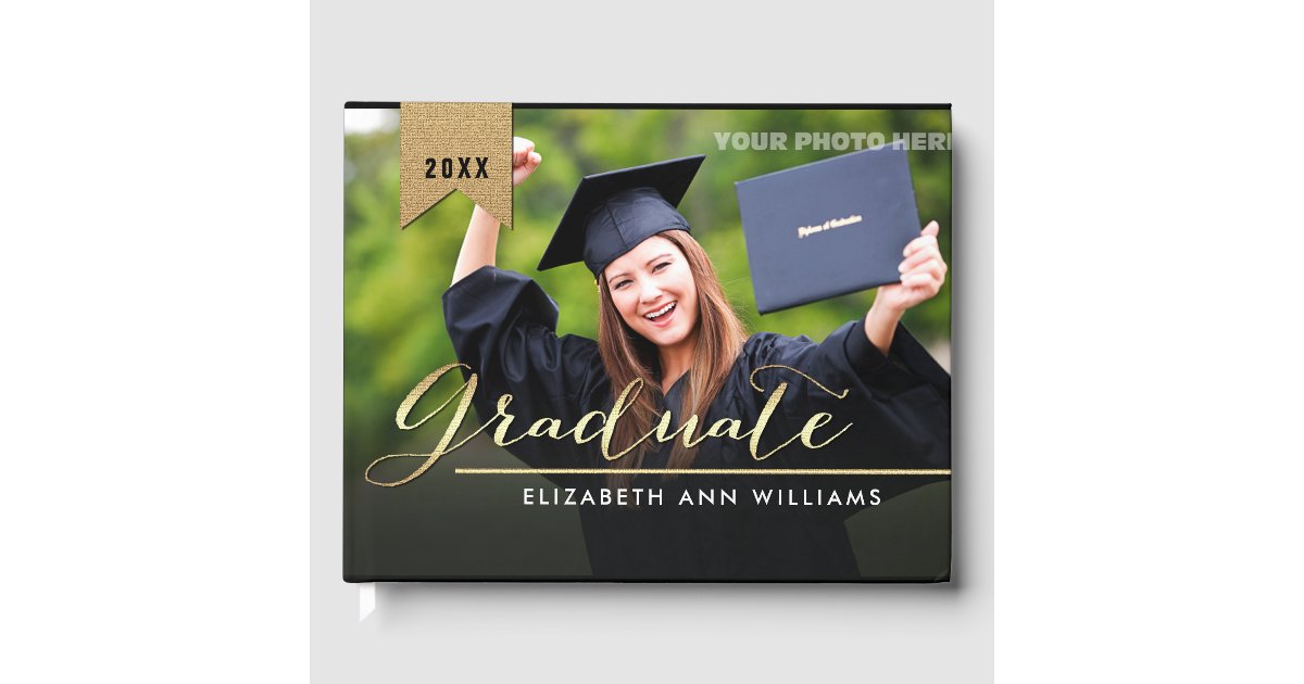 Custom Photo Graduation Guest Book | Zazzle