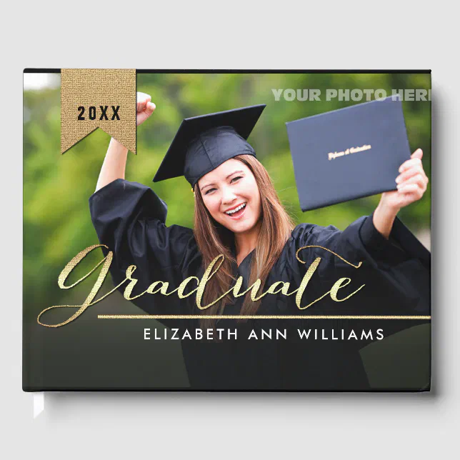 Custom Photo Graduation Guest Book | Zazzle
