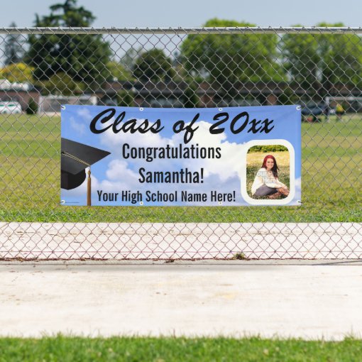 Custom Photo Graduation Outdoor Sky Yard Banner | Zazzle