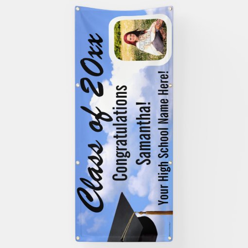 Custom Photo Graduation Outdoor Sky Yard Banner | Zazzle