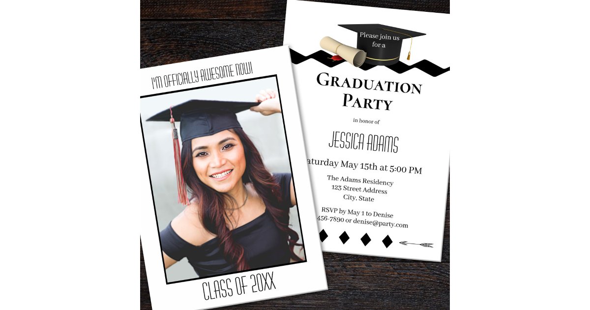 Custom Photo Graduation Party Invitation | Zazzle
