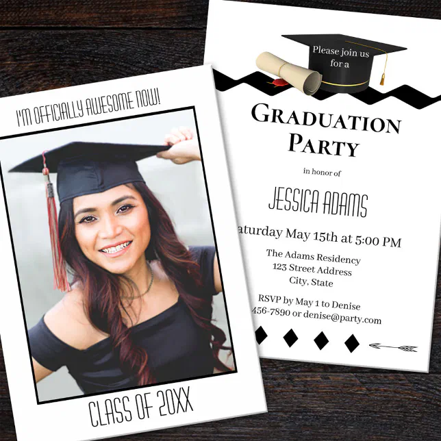 Custom Photo Graduation Party Invitation | Zazzle