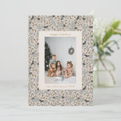 Custom Photo Gray Art Elegant Vertical Christmas Holiday Card | Zazzle