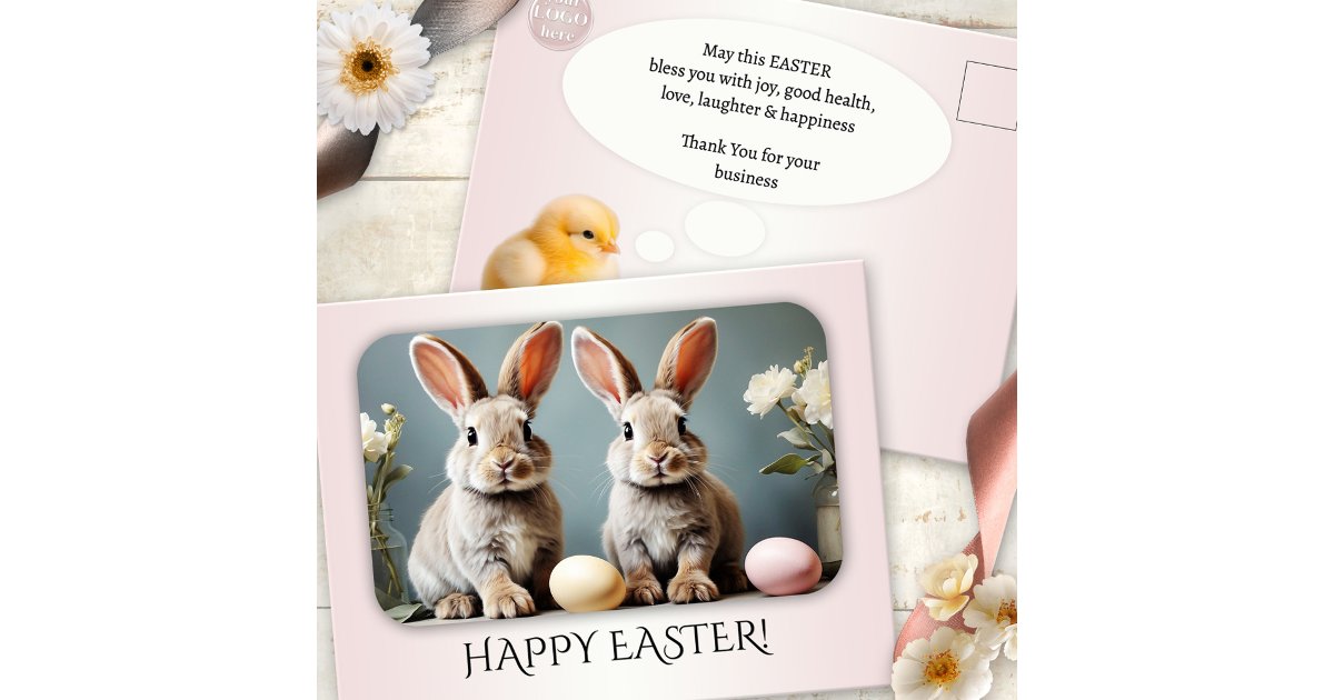 Custom Photo Happy Easter Business Holiday Postcard | Zazzle