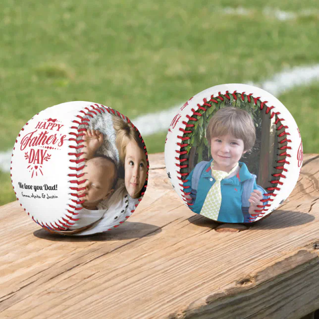 Custom Photo Happy Father's Day Baseball | Zazzle