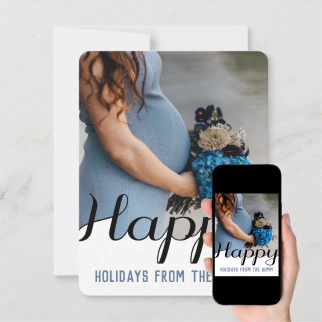 custom photo happy holidays from the bump holiday card | Zazzle