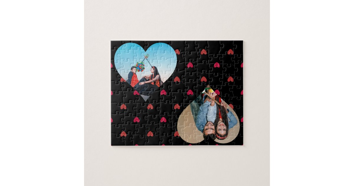 Custom Photo Hearts Valentine's Jigsaw Puzzle | Zazzle