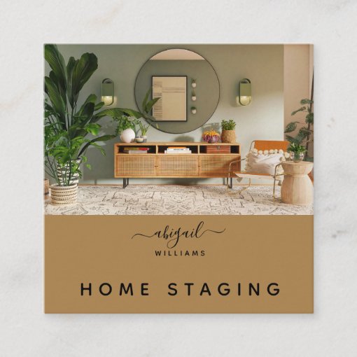 Custom Photo Home Staging Square Business Card | Zazzle