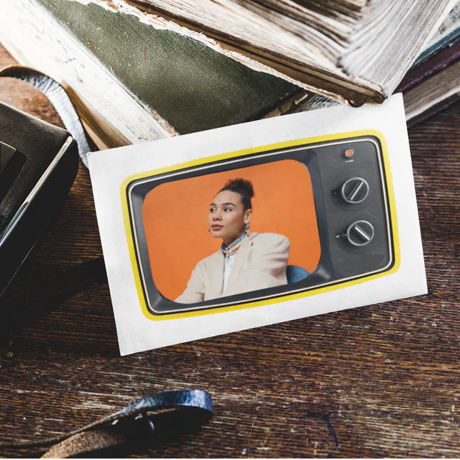 Custom Photo in Vintage Yellow TV Pop Art Style Postcard | Zazzle