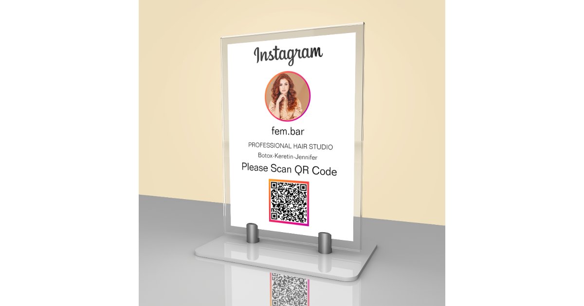 Custom Photo | Instagram QR Code Table Card | Zazzle