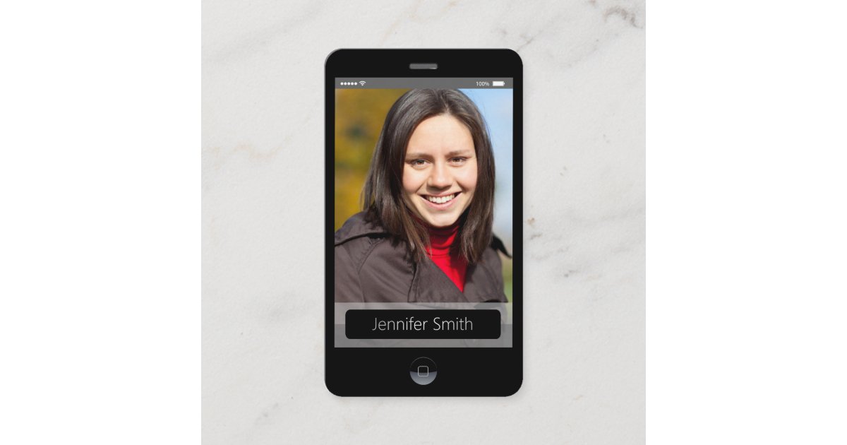 Custom Photo - iPhone iOS Style Business Card | Zazzle
