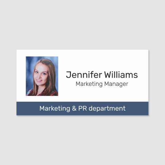 Custom Photo Job Title Employee Name Tag | Zazzle.com