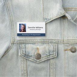 Custom Photo Job Title Employee Name Tag | Zazzle