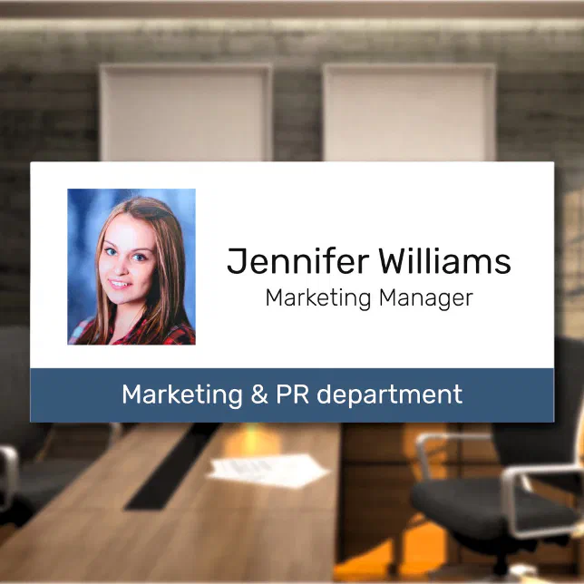 Custom Photo Job Title Employee Name Tag | Zazzle