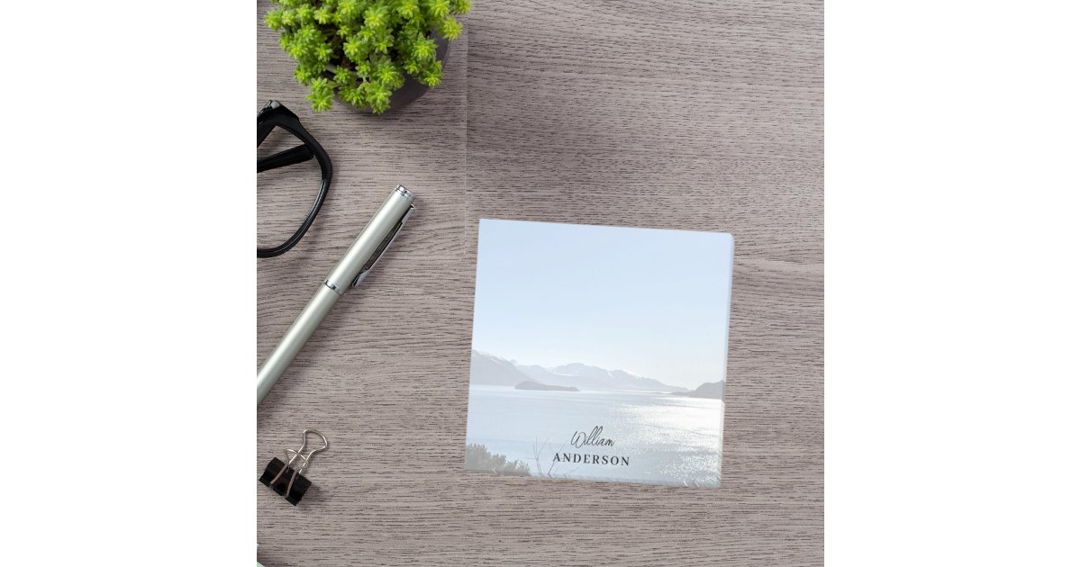 Custom photo landscape name script post-it notes | Zazzle