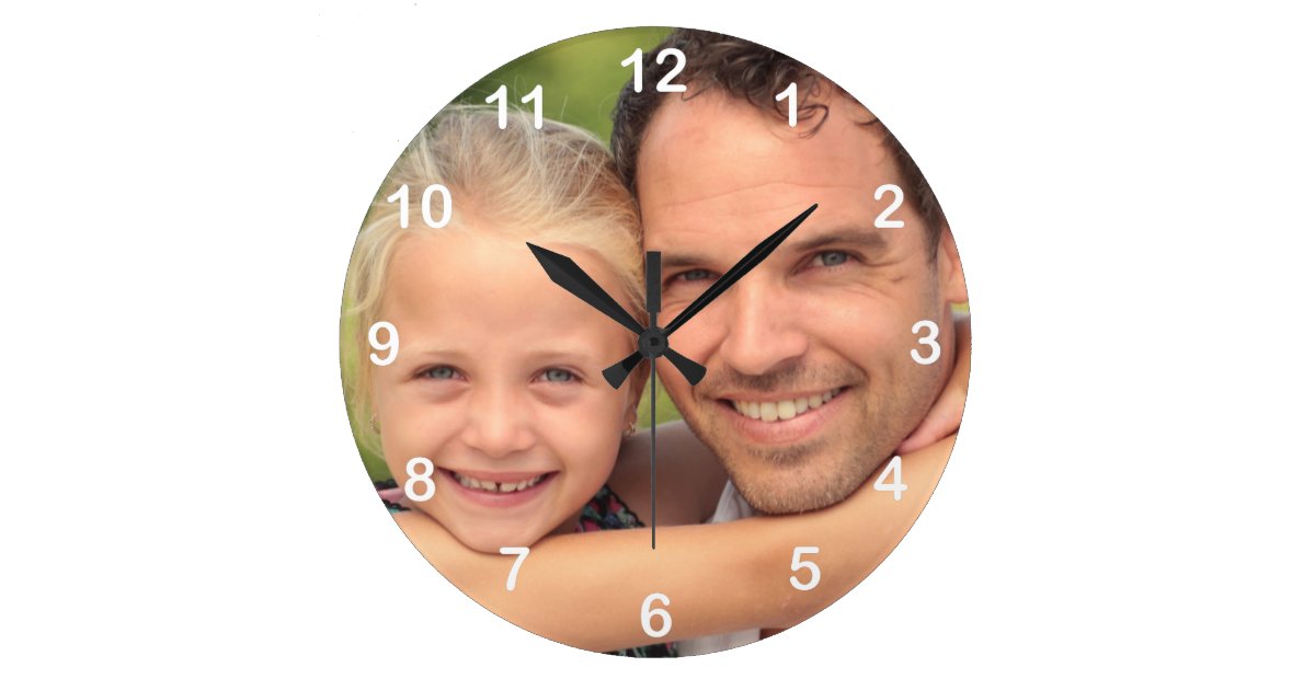 Custom photo large clock | Zazzle.com